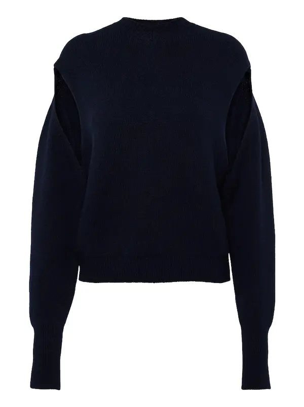 FERRAGAMO Cutout Cashmere-blend Sweater - Blue