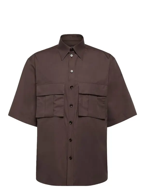 Dolce & Gabbana Cotton And Silk Poplin Shirt - Brown