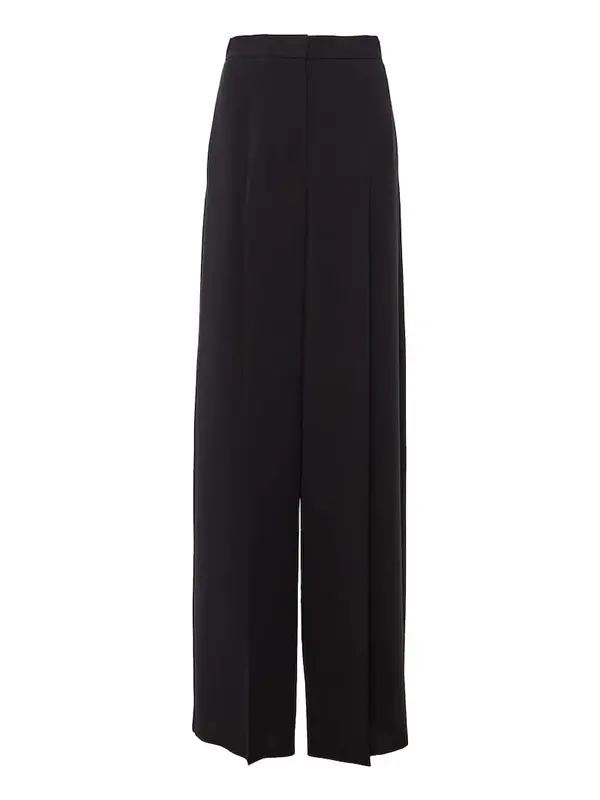Max Mara Pleated Wide-leg Pants - Black