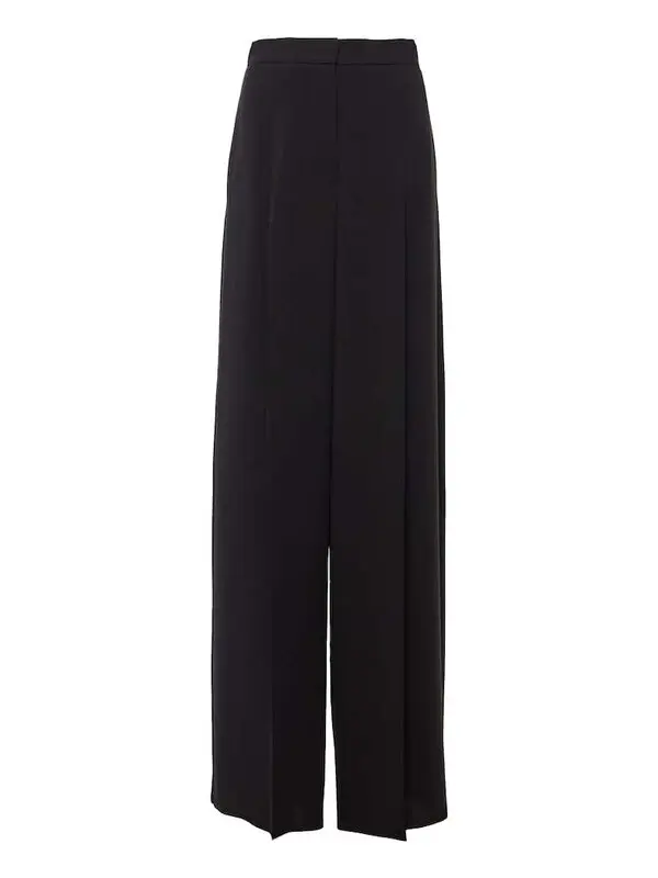 Max Mara Pleated Wide-leg Pants - Black