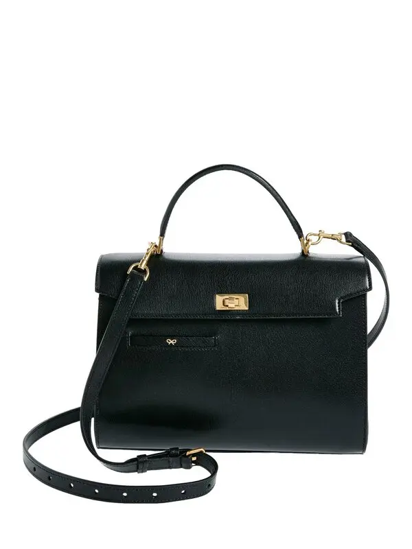 ANYA HINDMARCH Mortimer Leather Top Handle Bag - Black