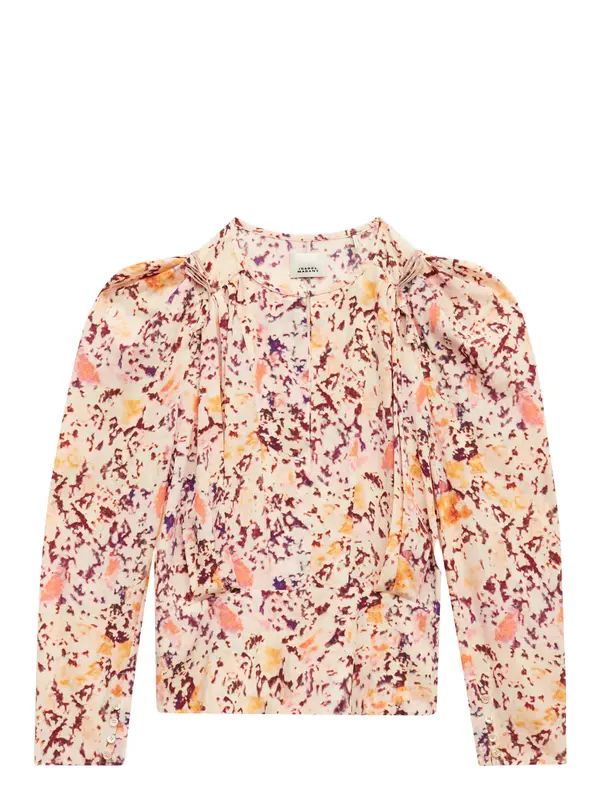 Isabel Marant Zarga Print Blouse - Ecru/plum