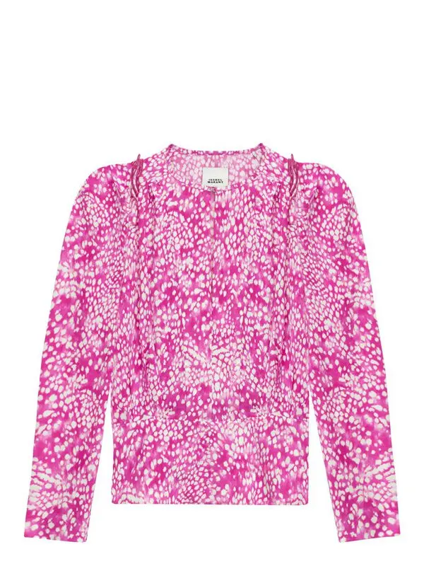 Isabel Marant Zarga Print Blouse - Fuchsia/white