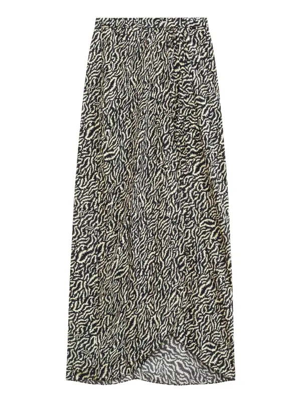 MARANT ETOILE Vanille Printed Midi Skirt - Ecru/black