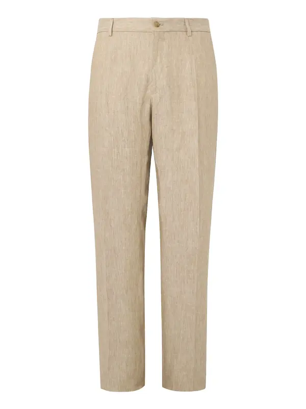 Dolce & Gabbana Straight-leg Linen Suit Trousers - Neutrals