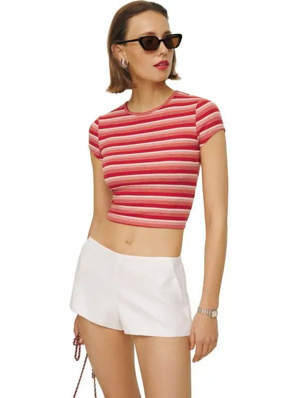 REFORMATION June Low Rise Linen Short - Ivory