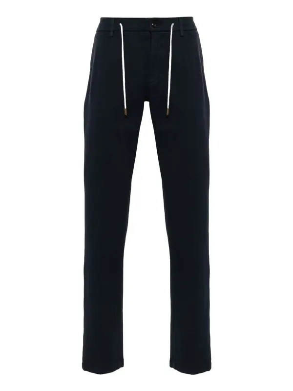 Eleventy Pleated Tapered Trousers - Blue