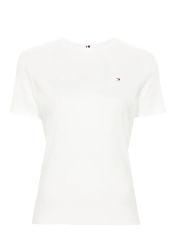 Tommy Hilfiger Flag-embroidered T-shirt - White