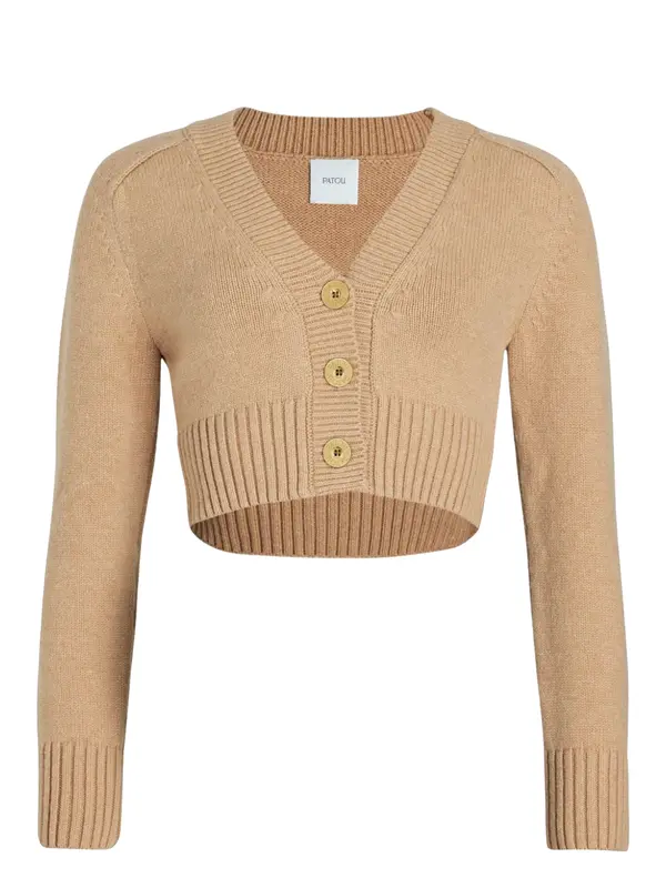 Patou Wool-cashmere Cropped Cardigan - Neutrals