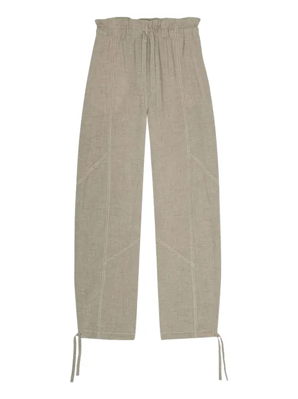 GANNI Elasticated Waist Trousers - Neutrals