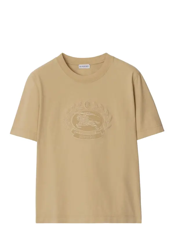 Burberry Logo-embroidered T-shirt - Neutrals