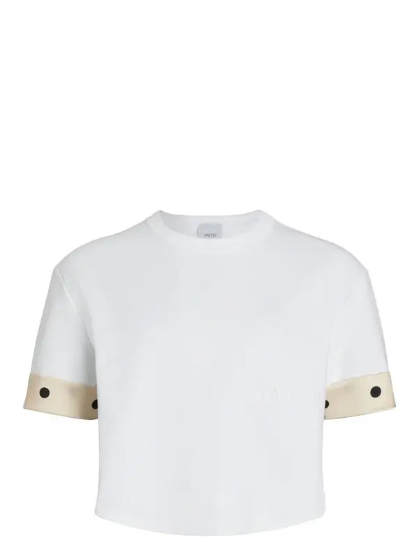 PATOU Silk-cuff Cropped T-shirt - White