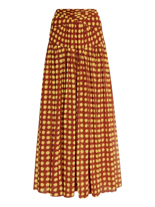 Diane Von Furstenberg Graphic-print Maxi Skirt - Brown