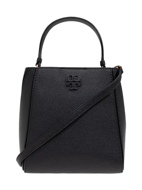 Tory Burch Mcgraw Leather Bucket Bag - Black