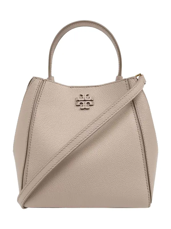Tory Burch Mcgraw Leather Bucket Bag - Neutrals