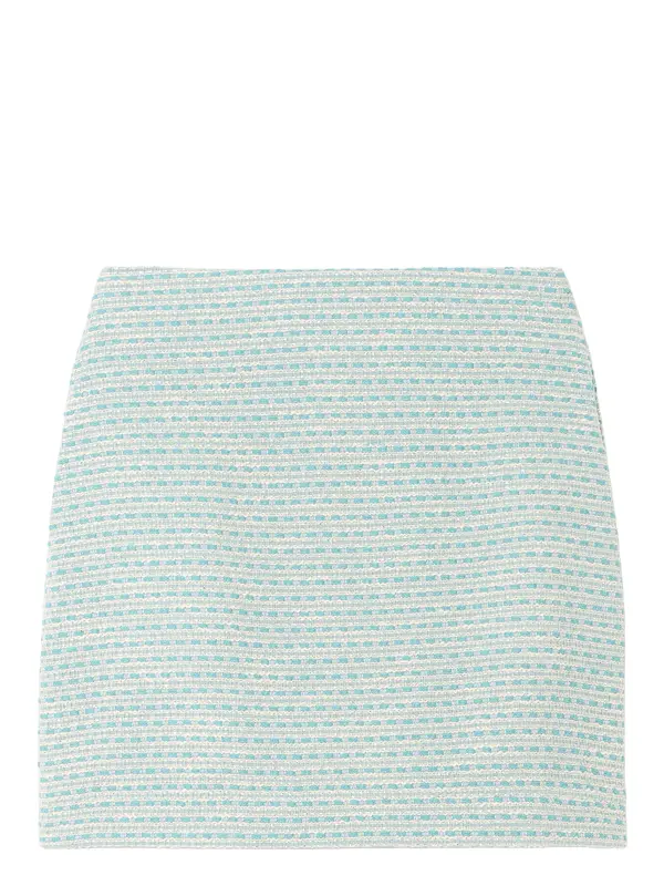 Lisa Marie Fernandez Metallic Cotton-blend Bouclé-tweed Mini Skirt - Blue