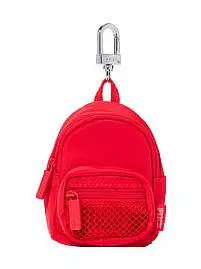 Pink Mini Backpack Keychain Charm - Red