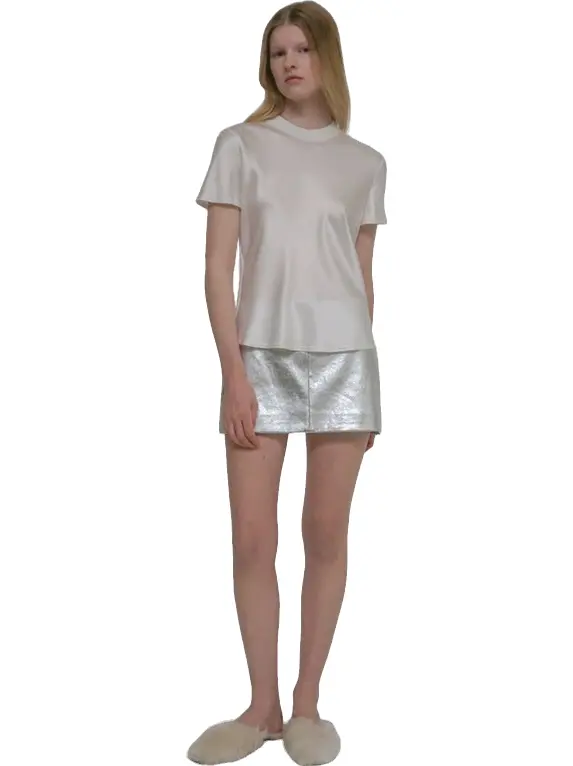 Rosetta Getty Mini Plonge Skirt - Silver