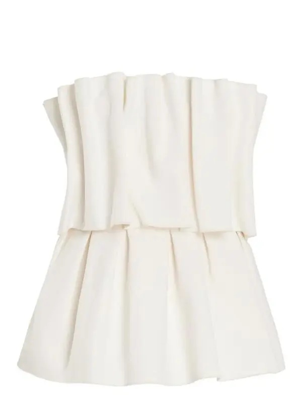 HOUSE OF DAGMAR Ruffled Strapless Top - White