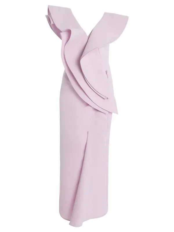 Maticevski Revive Wave Sculptural Crepe Maxi Dress - Purple