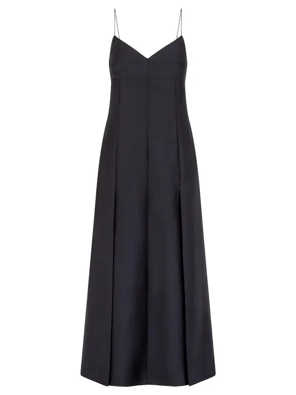HEIRLOME Alyona Wool-silk Maxi Slip Dress - Black