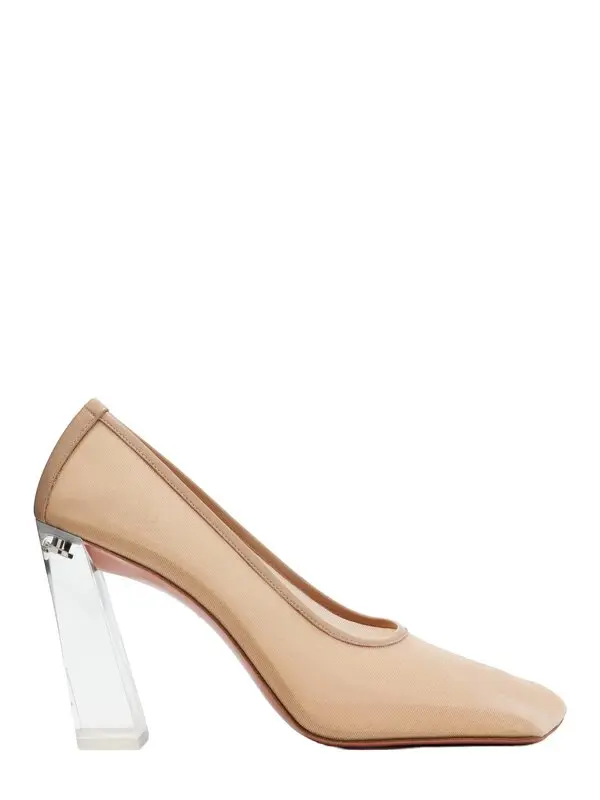 Amina Muaddi Charlotte Mesh Pumps - Neutral