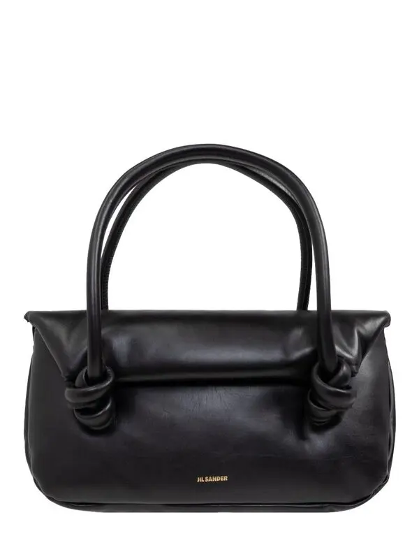 JIL SANDER Folded Leather Tote - Black