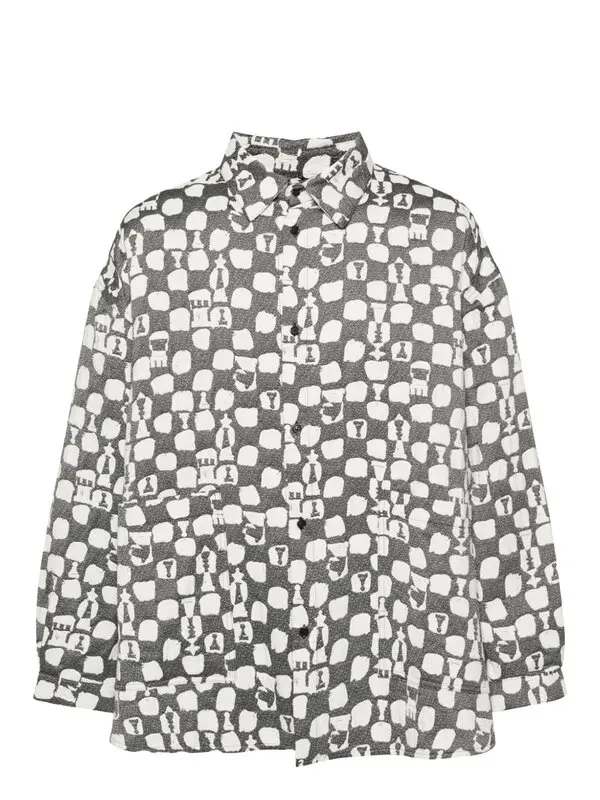 Henrik Vibskov Big Patterned-jacquard Shirt - White