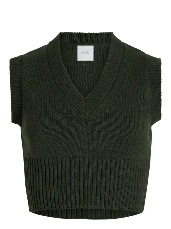 Patou Cropped Vest - Green