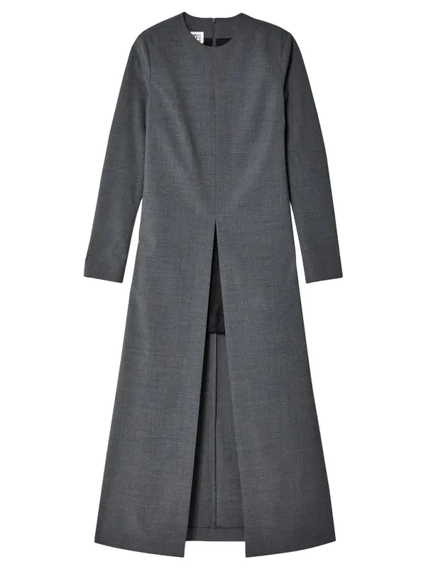 MAISON MARGIELA Long-sleeve Virgin-wool Blend Dress - Grey