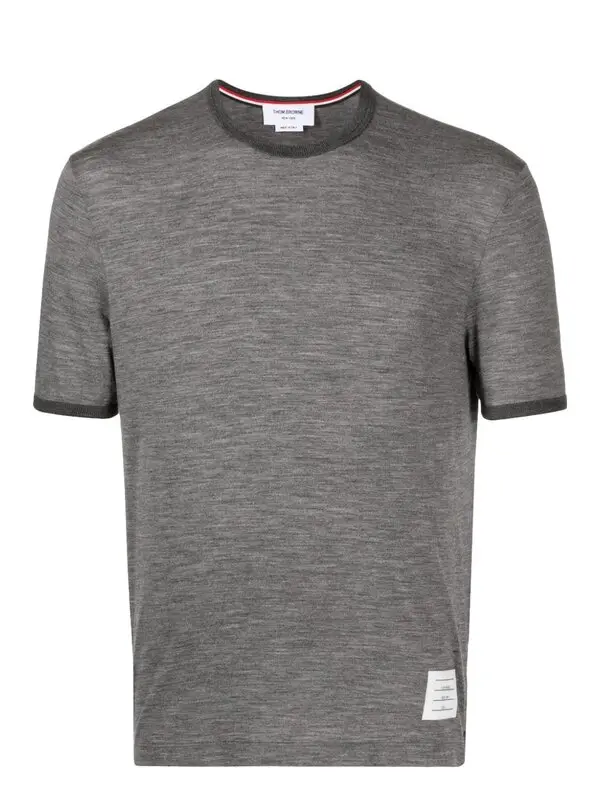 Thom Browne Ringer Cotton T-shirt - Grey