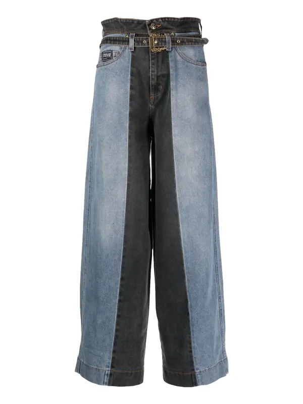 Versace High-rise Wide-leg Jeans - Blue