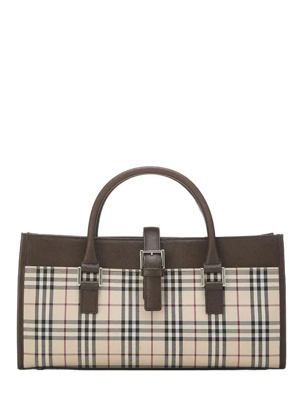 Burberry Jacquard Buckle Handbag - Brown