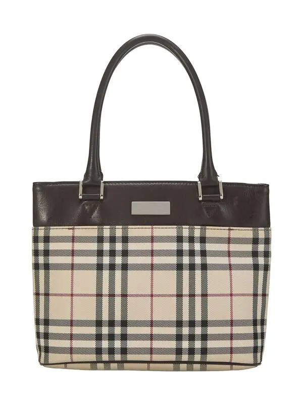 Burberry House Check Jacquard Handbag - Brown