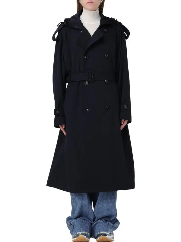 Bottega Veneta Double Breasted Trench Coat - Blue