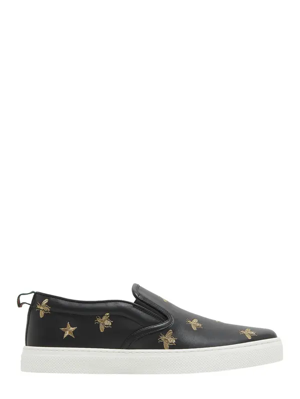 Gucci Slip-on Loafer With Bee Detail - Black