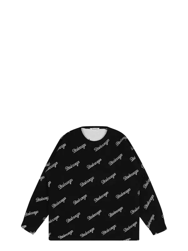 Balenciaga Script Logo Crewneck - Black