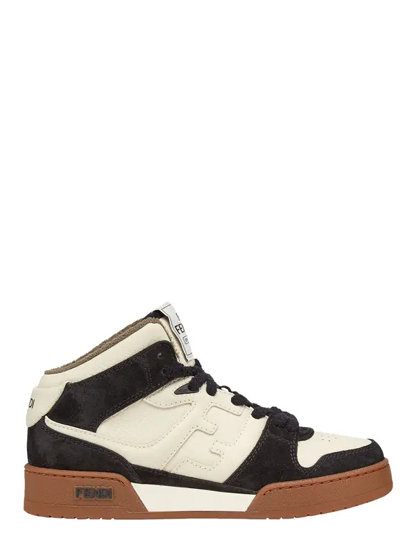 Fendi Match High Top Sneakers - White