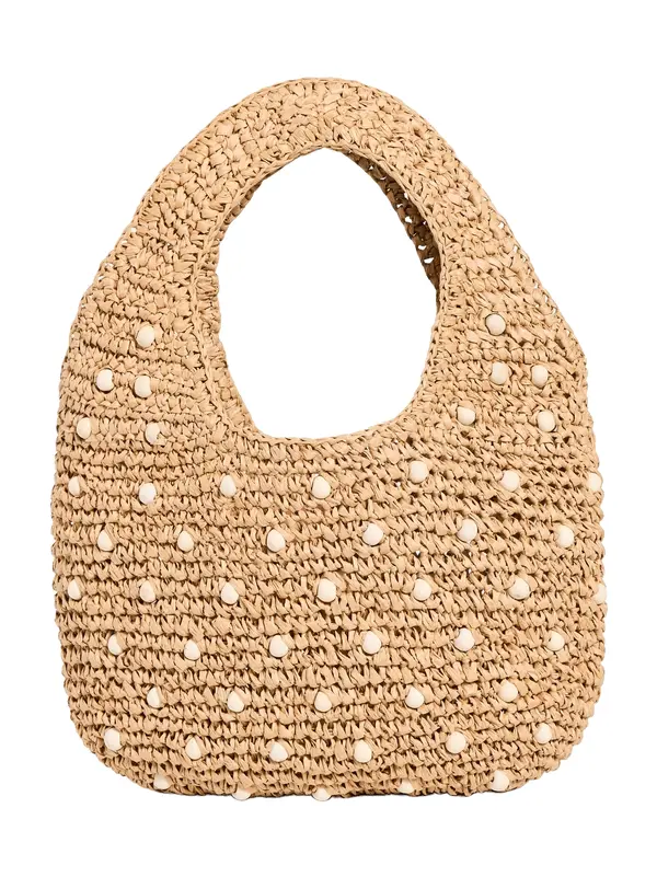 Madewell Micro Straw Beaded Bag - Natural