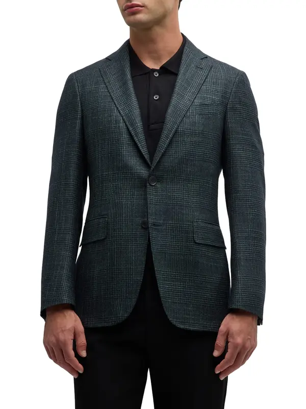 Canali Prince Of Wales Sport Coat - Green