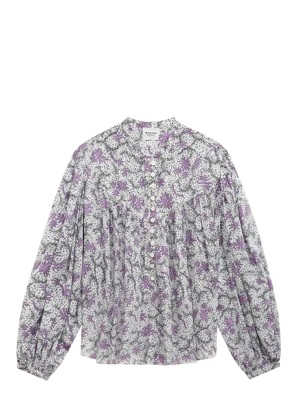 MARANT ETOILE Salika Printed Blouse - Ecru/lilac