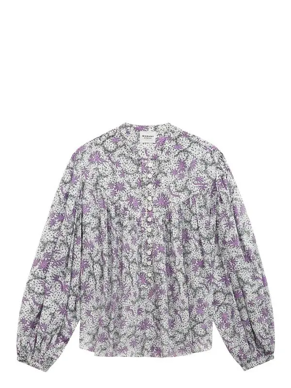 MARANT ETOILE Salika Printed Blouse - Ecru/lilac
