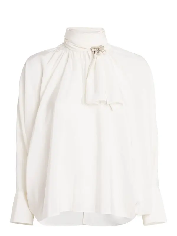 Max Mara Silk Crepe De Chine Blouse - White