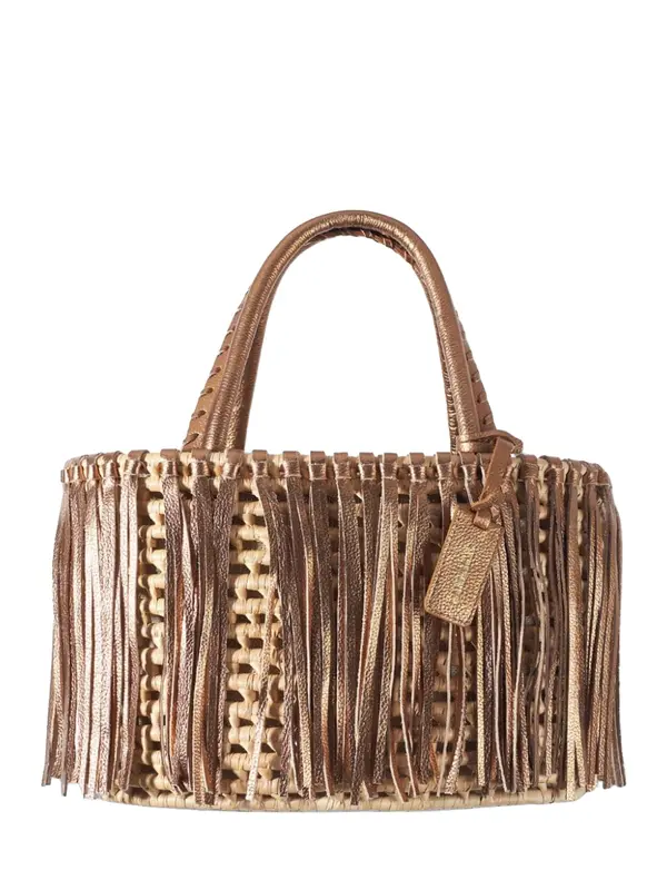Nannacay Jackie Fringed Tote Bag - Gold