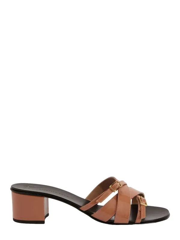 GIUSEPPE ZANOTTI 40mm Alhima Buckle Leather Sandals - Neutrals