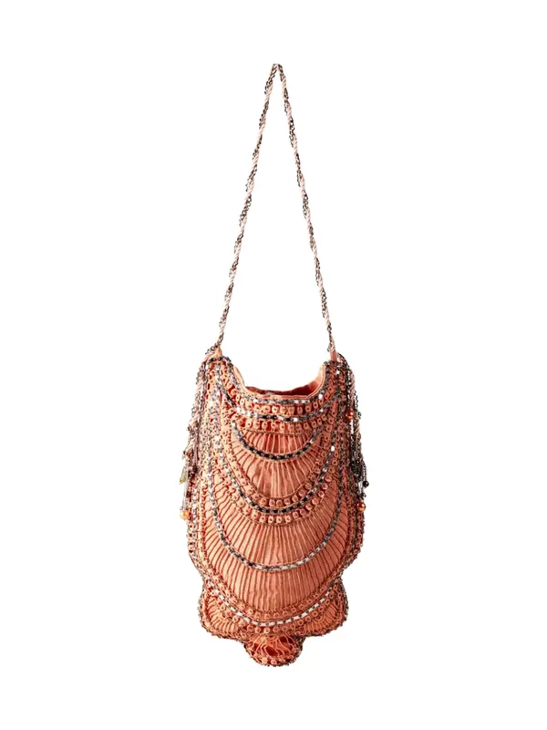 Nannacay Margie Beaded Shoulder Bag - Orange