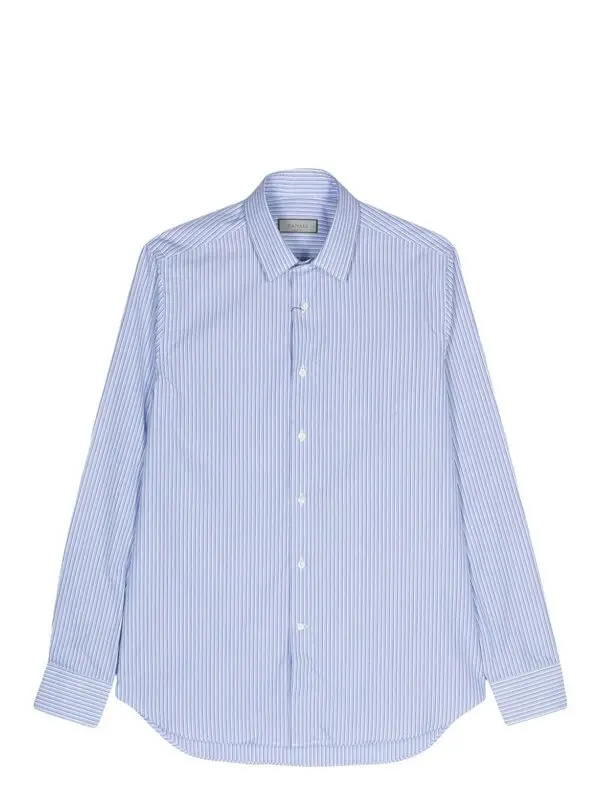 Canali Long-sleeve Striped Shirt - Blue