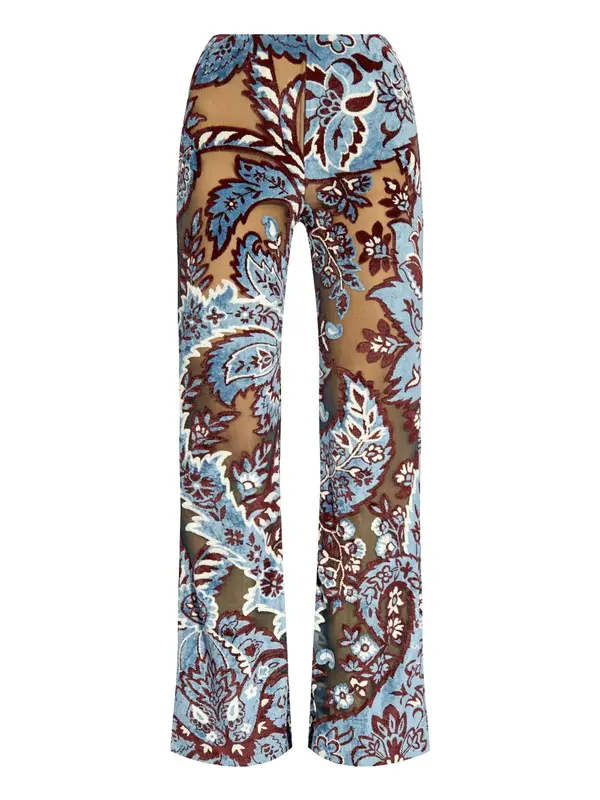 Etro Floral Patterned Trousers - Blue