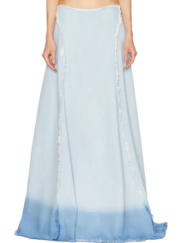 JADE CROPPER Maxi Denim Skirt - Light Blue