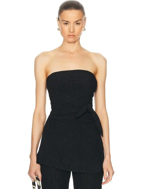 GANNI Strapless Top - Black
